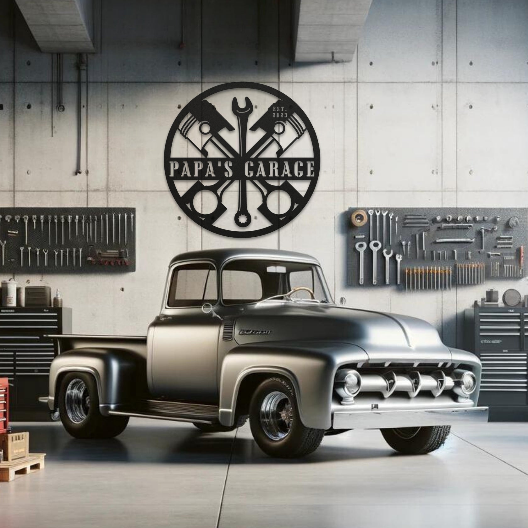 Custom Garage & Workshop Sign for Dad or Grandpa - Personalized Mechanic Décor – Pristine Custom